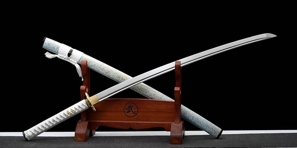 9260 Spring Steel: Samurai Katana with Full Tang Blade and Floral Saya ...