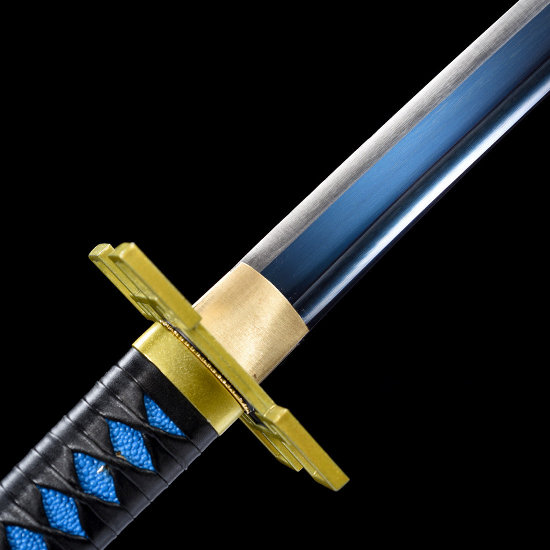 1060 High Carbon Steel Black Demon Slayer Muichiro Baby Bule Katana ...
