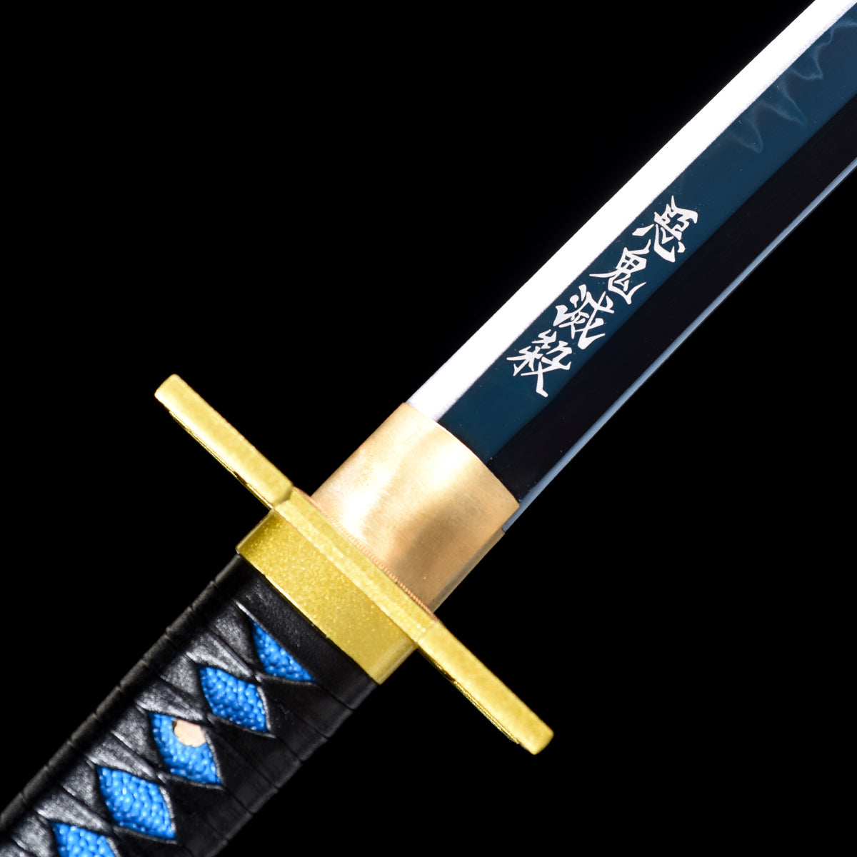 T10 Steel Black Demon Slayer Muichiro Baby Bule Katana Sword Clay ...