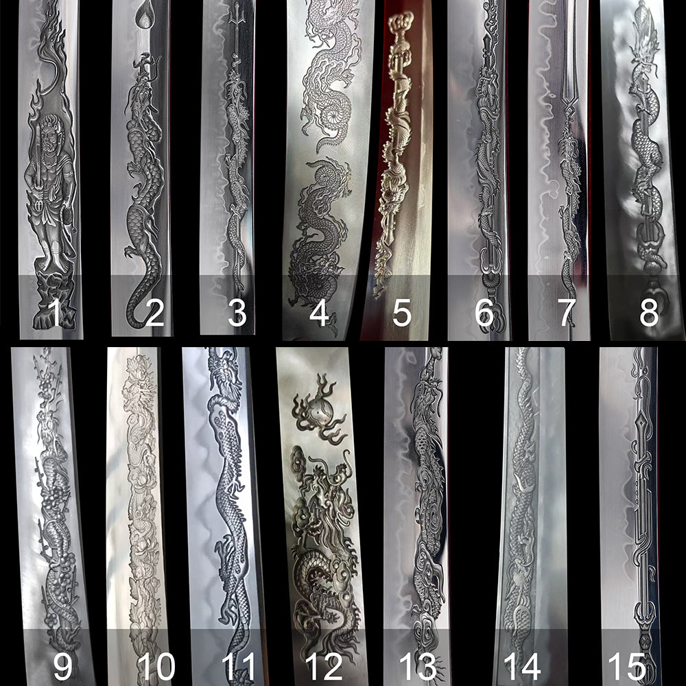 3D Katana Blade Engraving – Custom Deep Carving Samurai Sword | COOLKATANA