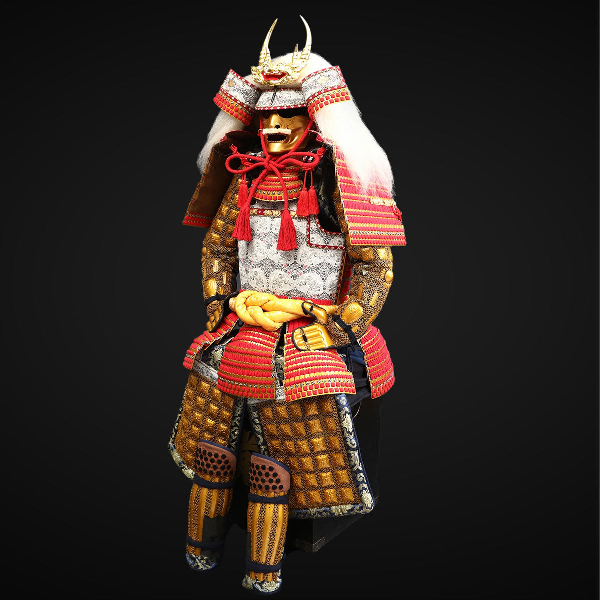 Handmade Life Size Yoroi,Golden Takeda Clan Samurai Armor with White Y ...