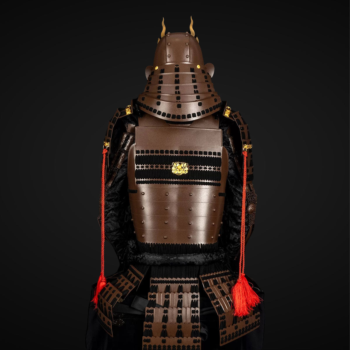 Handmade Life-Size Tokugawa Clan Samurai Armor – Brown Yoroi– COOLKATANA