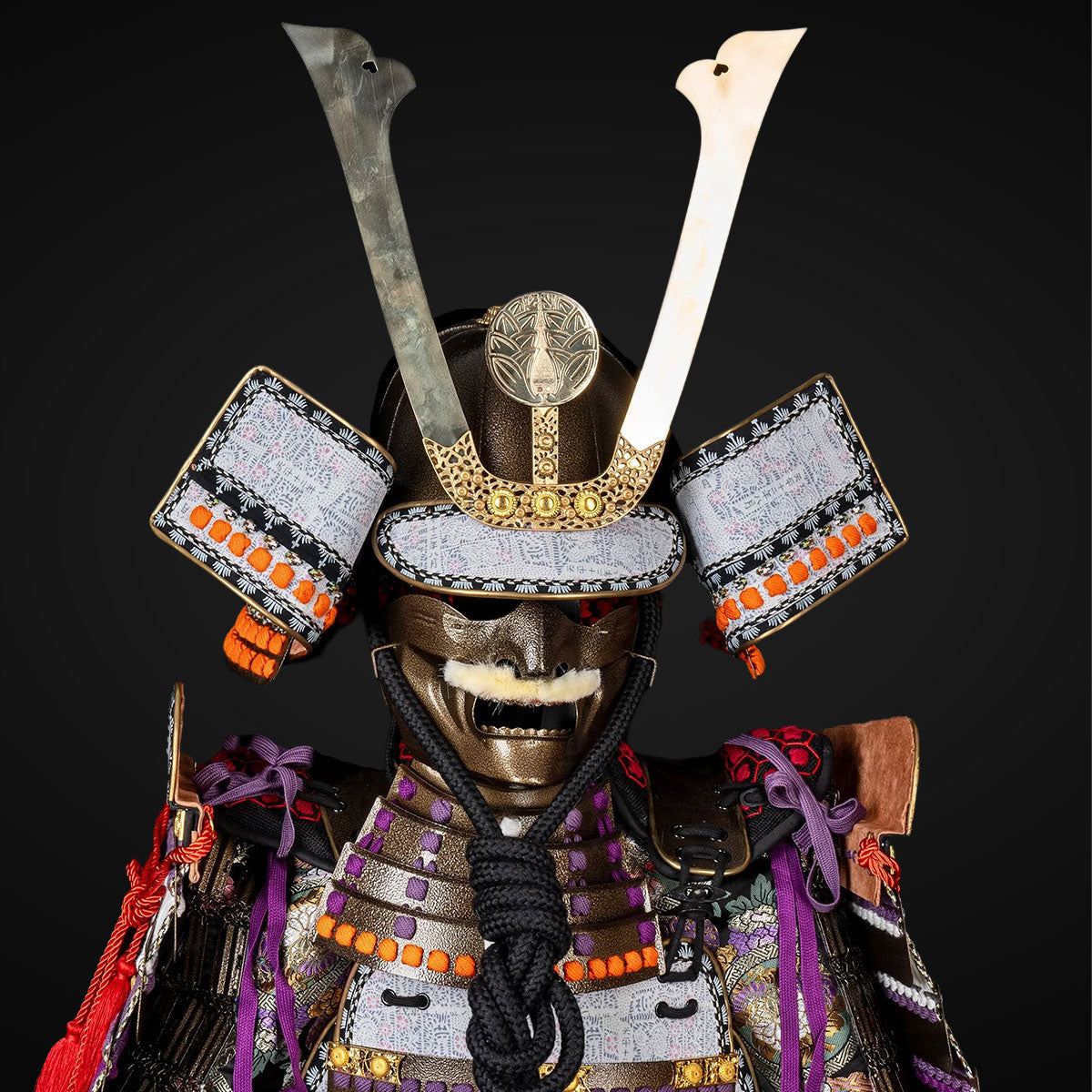Handmade Life-Size Yoroi,Oda Clan Kachi Brown & Purple Samurai Armor ...