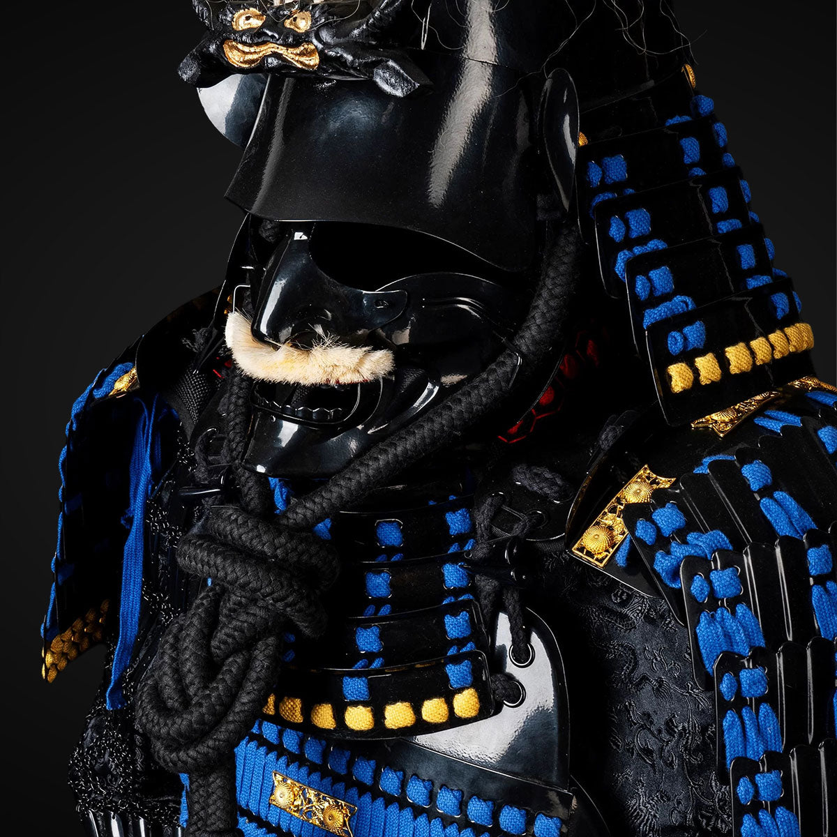 Handmade Life-Size Black & Blue Japanese Samurai Armor Authentic Yoroi ...
