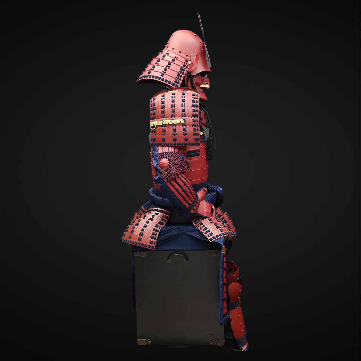 Handmade Tokugawa Clan Black & Blue Samurai Armor with Kuro Kuwagata H ...