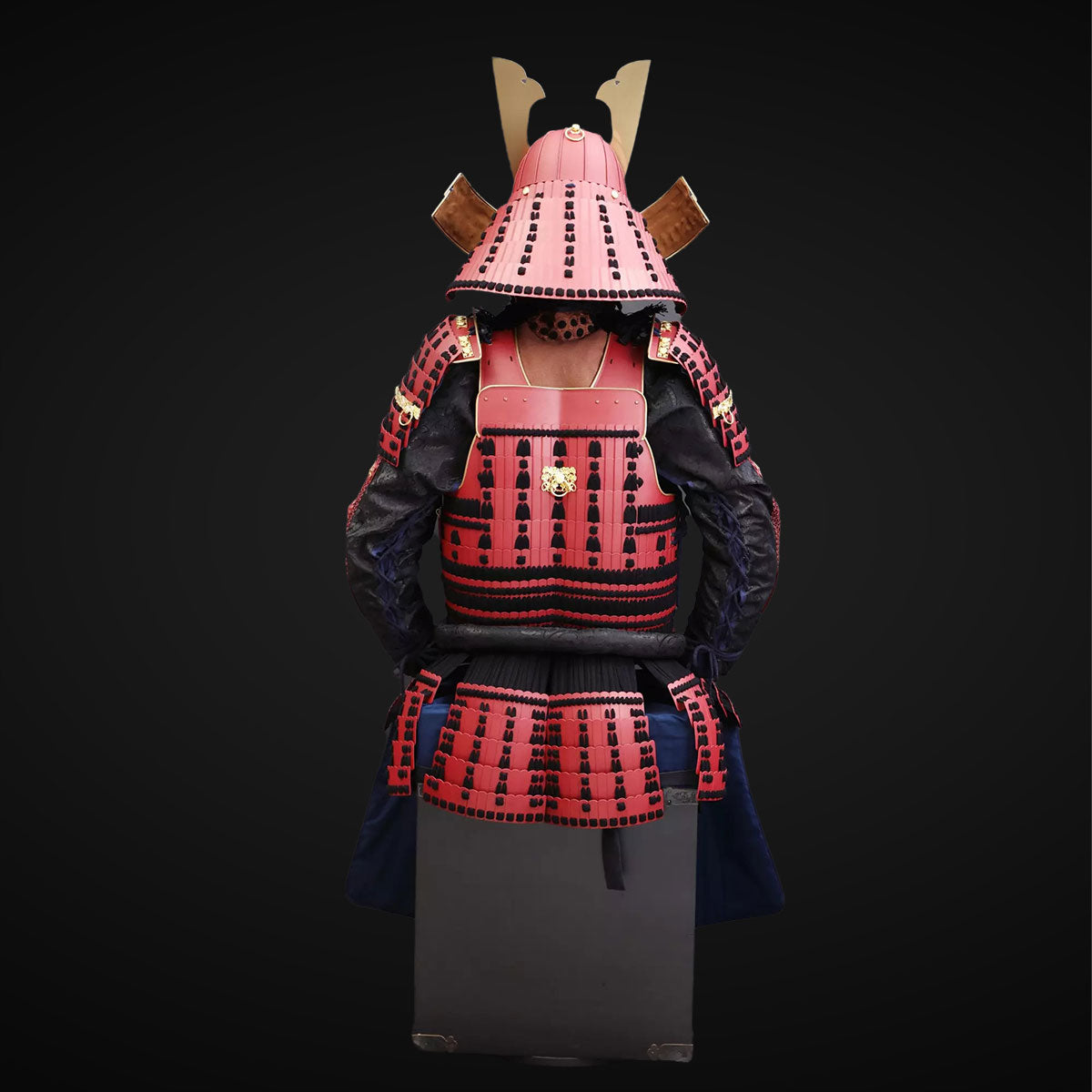Handmade Life-Size Yoroi，Red Arima Clan Samurai Armor Set with Kuro Ku ...