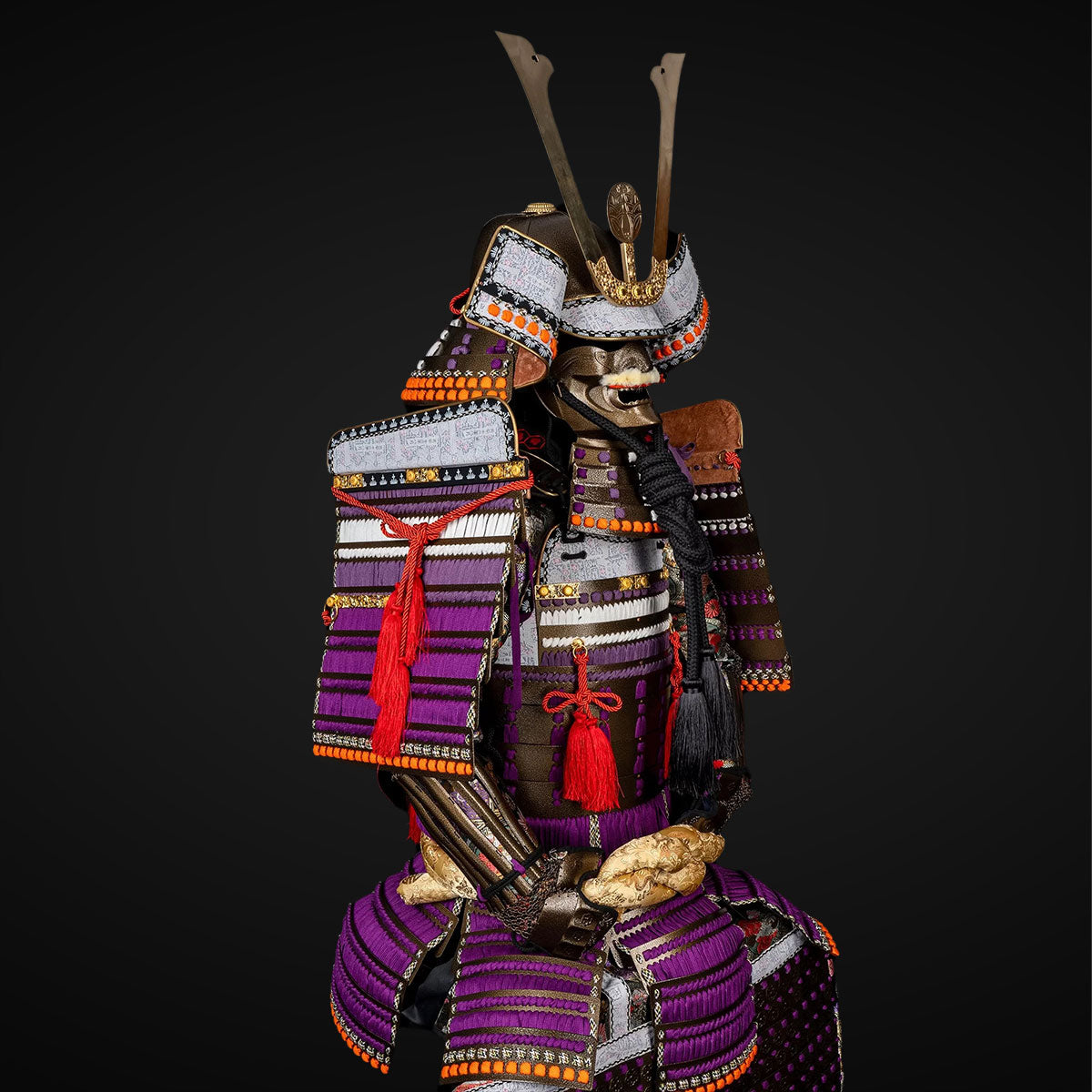 Handmade Life-Size Yoroi,Oda Clan Kachi Brown & Purple Samurai Armor ...