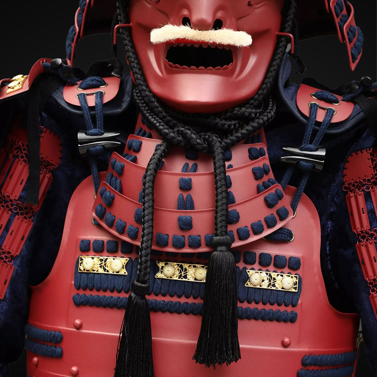 Handmade Tokugawa Clan Black & Blue Samurai Armor with Kuro Kuwagata H ...