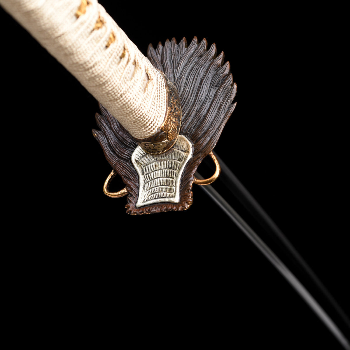 Dragon Scales T10 Forged Katana with Genuine Ray Skin & Gold-Silver ...