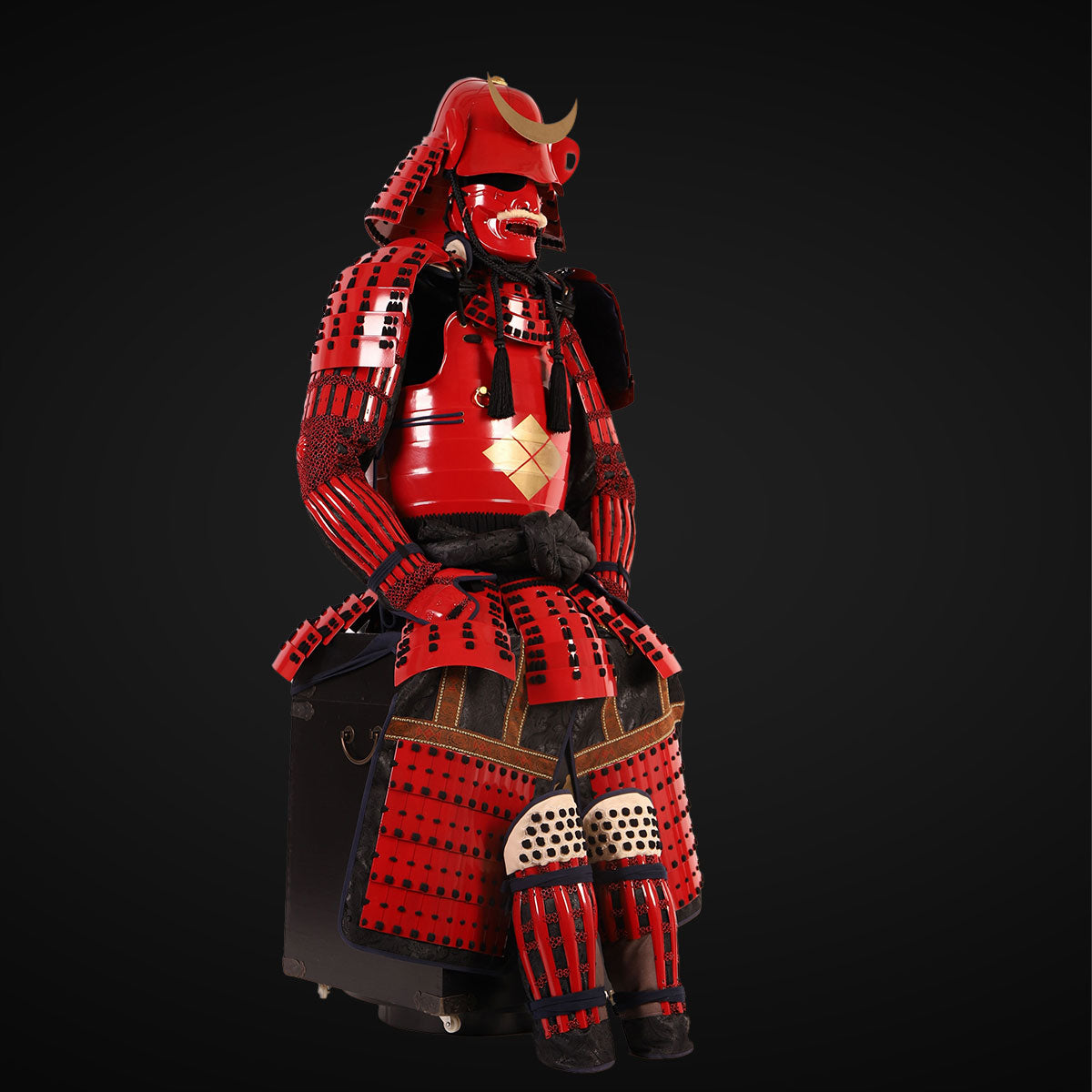 Handmade Takeda Clan Life-Size Yoroi,Japanese Samurai Armor with Red S ...