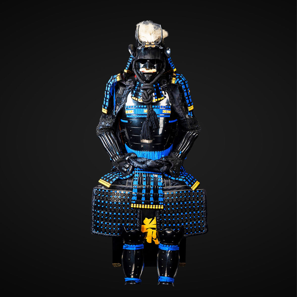Handmade Life-Size Black & Blue Japanese Samurai Armor Authentic Yoroi ...