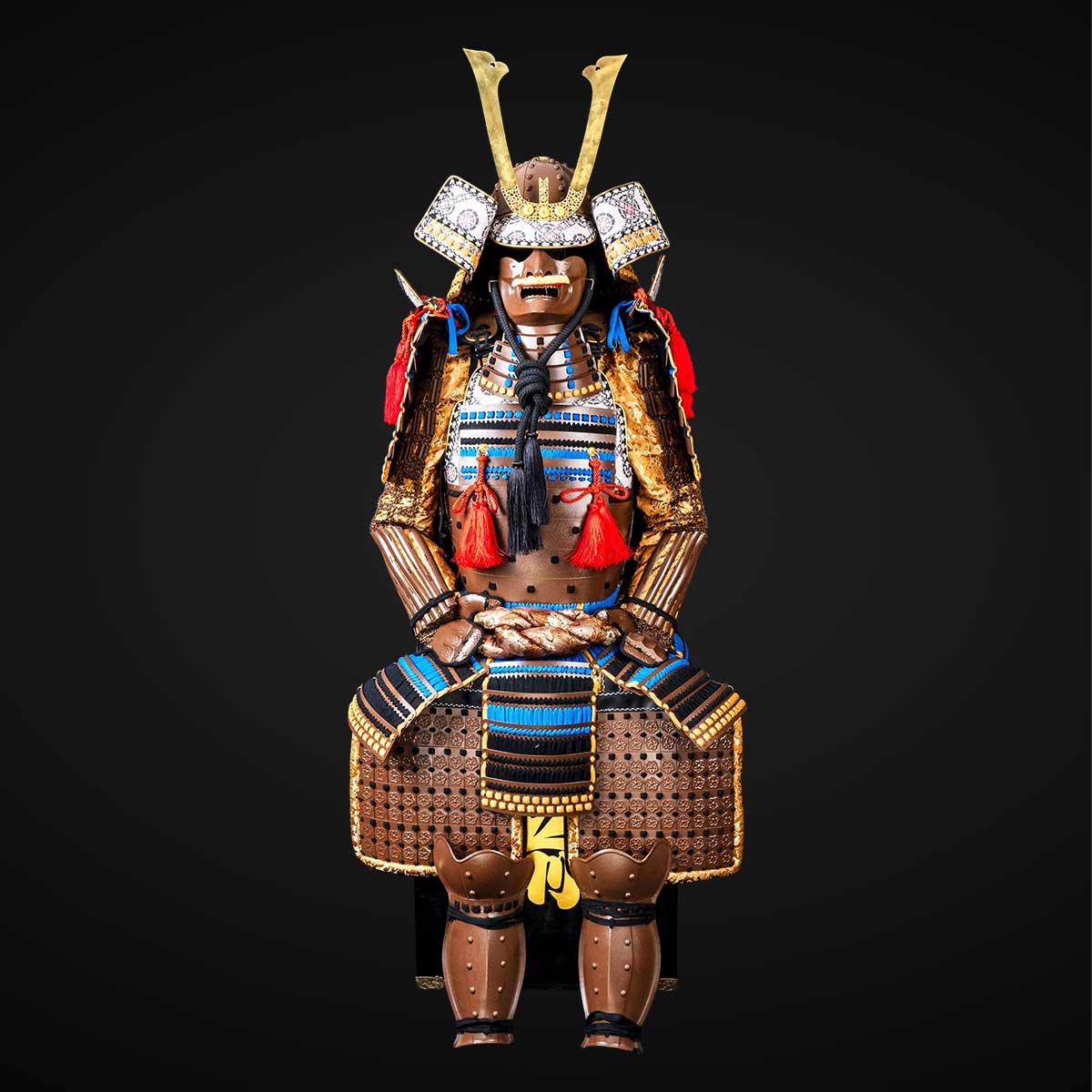 Handmade Life-Size Oda Clan Kachi Samurai Armor – Brown & Golden Yoroi ...