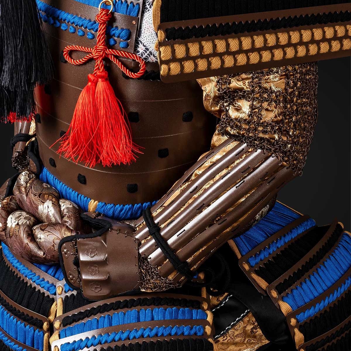 Handmade Life-Size Oda Clan Kachi Samurai Armor – Brown & Golden Yoroi ...