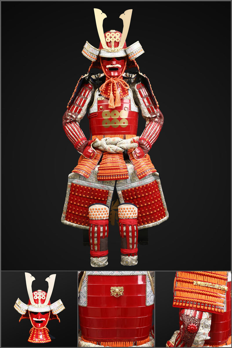 Handmade Life-Size Red Samurai Armor for Yukimura Sanada with Kuro Kuw ...
