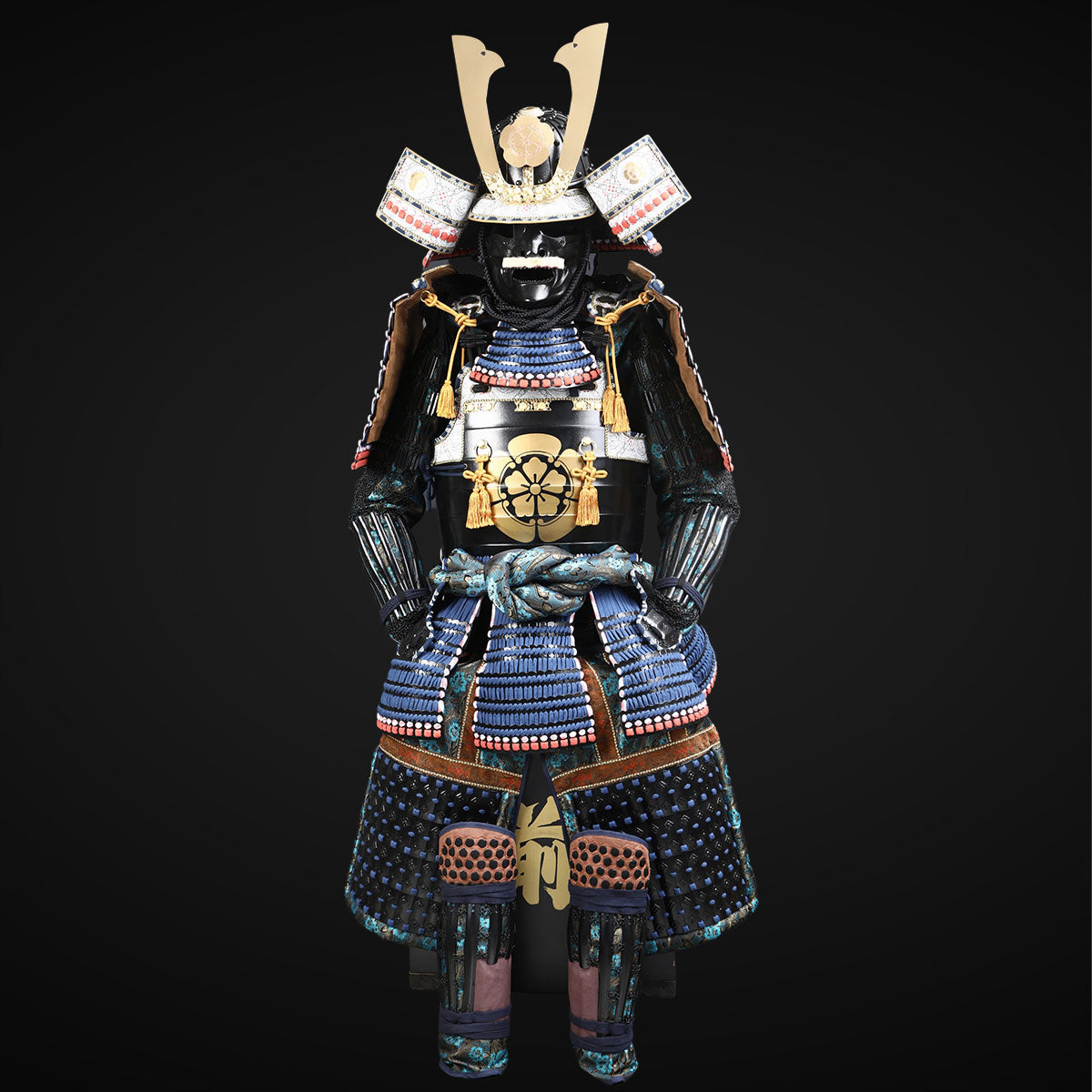 Handmade Life Size Yoroi Oda Clan Black,Blue Samurai Armor with Kuro K ...