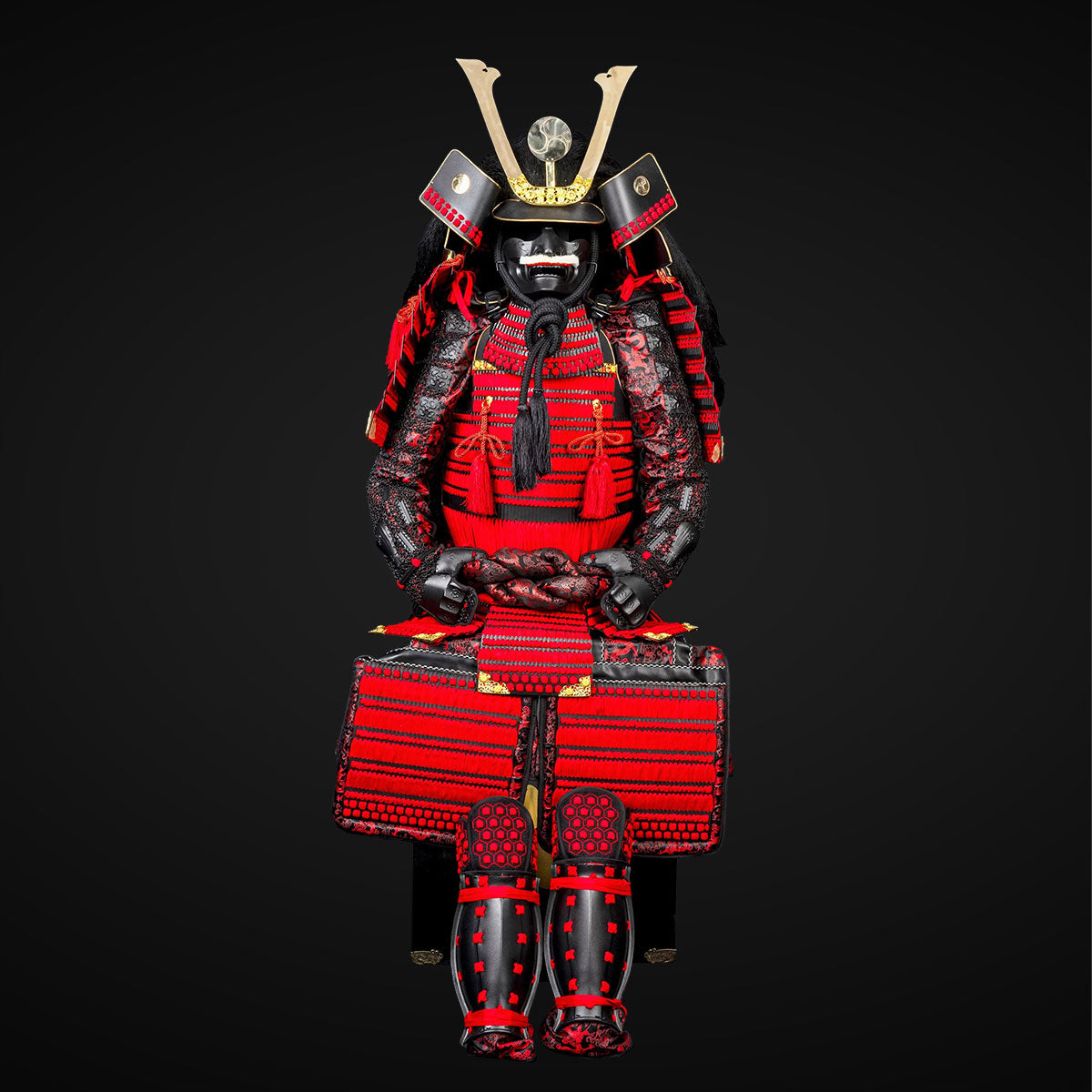 Handmade Kachi Red & Black Oda Clan Samurai Armor, Life Size Yoroi ...
