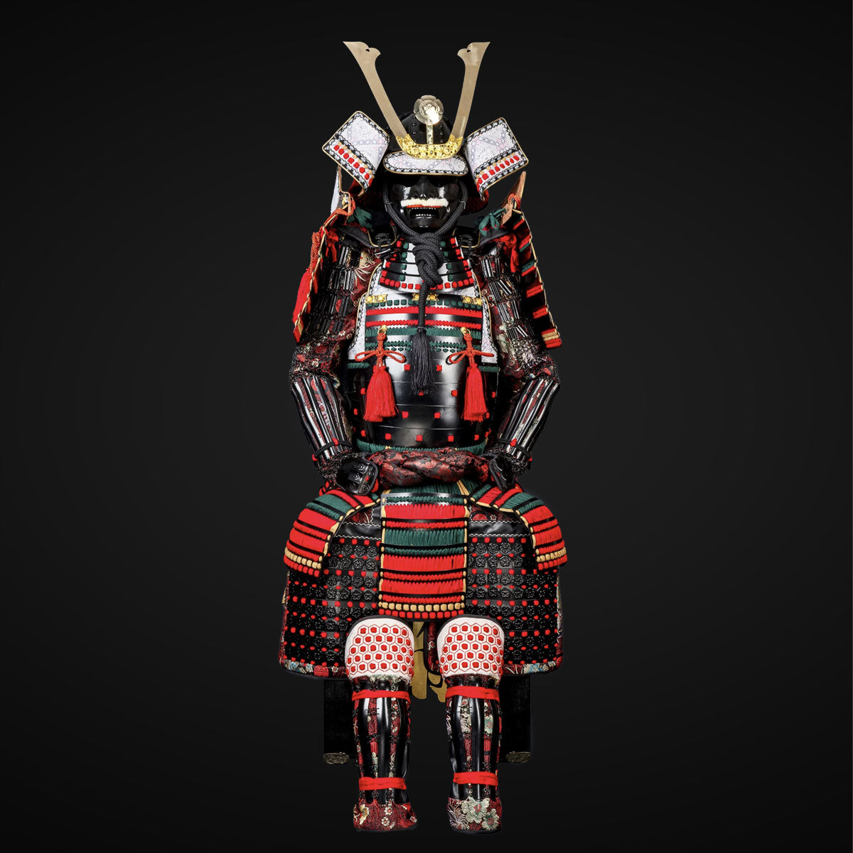 Handmade Oda Clan Red & Black Samurai Armor, Life-Size Yoroi with Helm ...