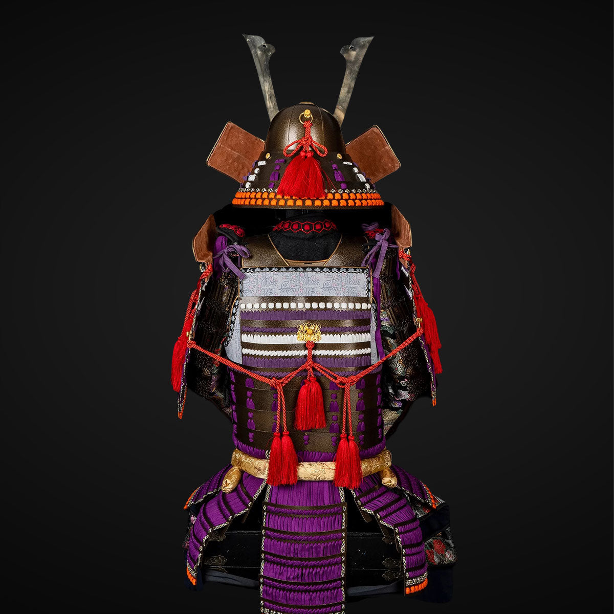 Handmade Life-Size Yoroi,Oda Clan Kachi Brown & Purple Samurai Armor ...