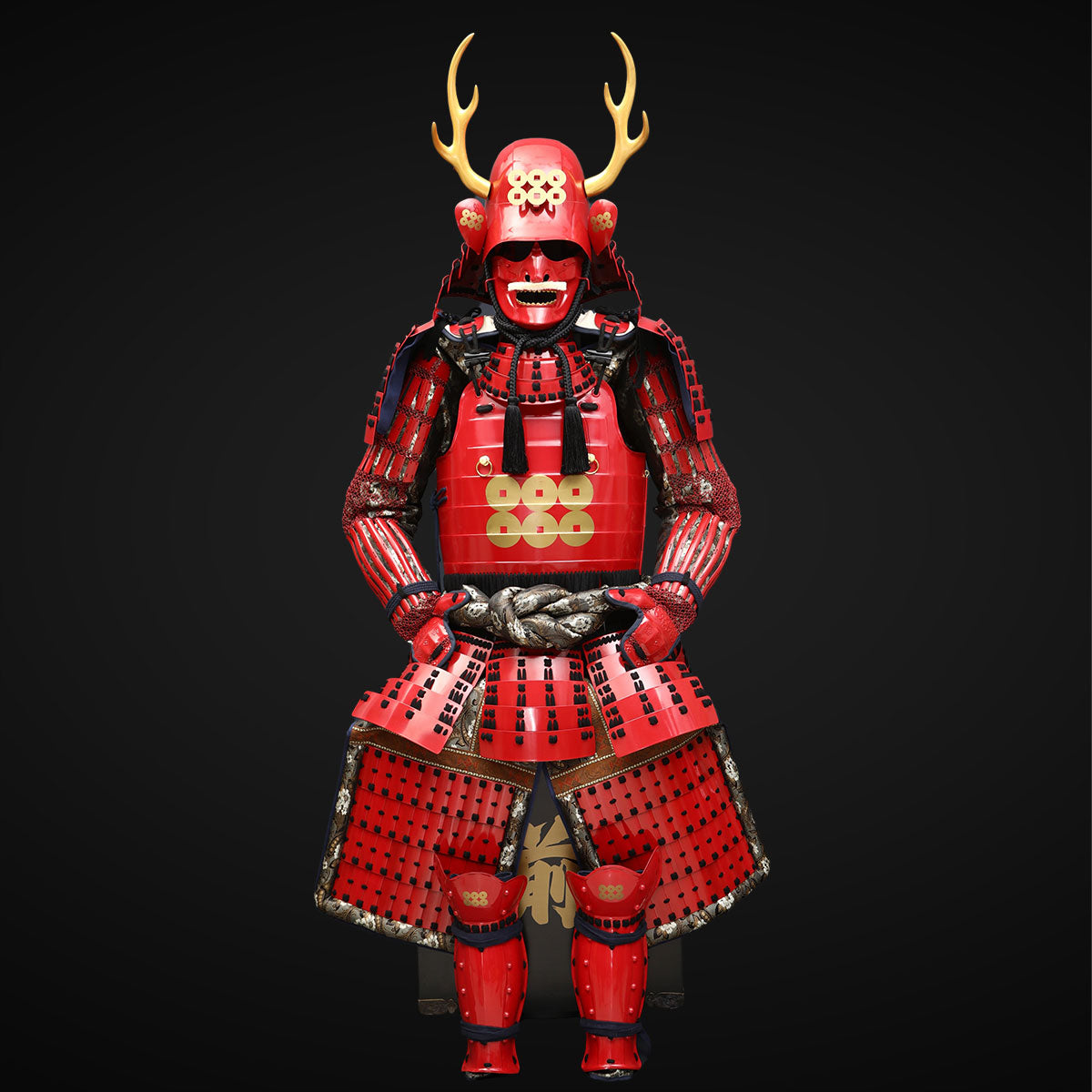 Handmade Life-Size Yoroi,Red Yukimura Sanada Samurai Armor with Deer A ...