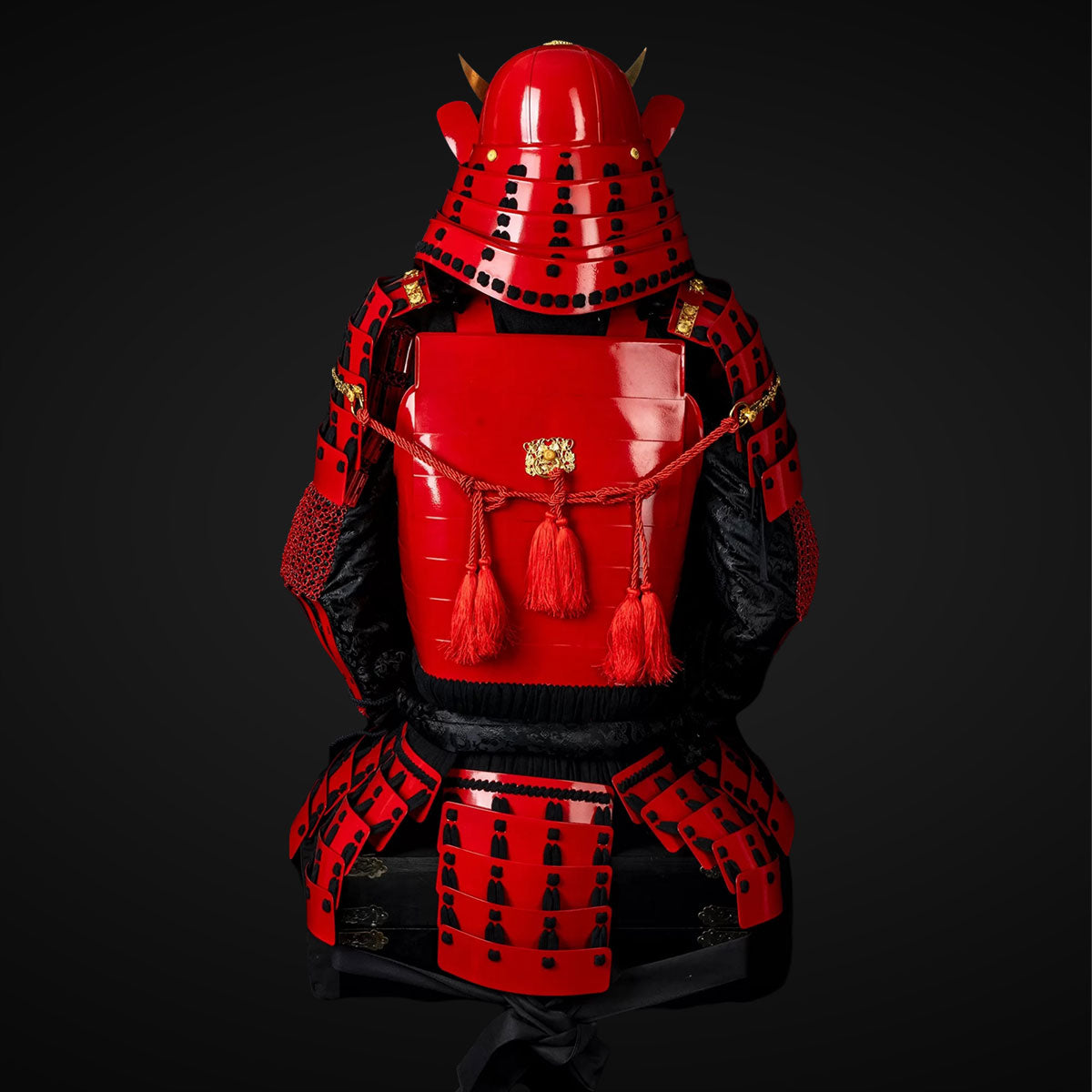 Handmade Red Masamune Date Japanese Samurai Armor,Life-Size Yoroi with ...