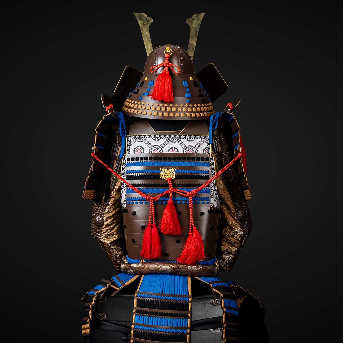 Handmade Life-Size Oda Clan Kachi Samurai Armor – Brown & Golden Yoroi ...