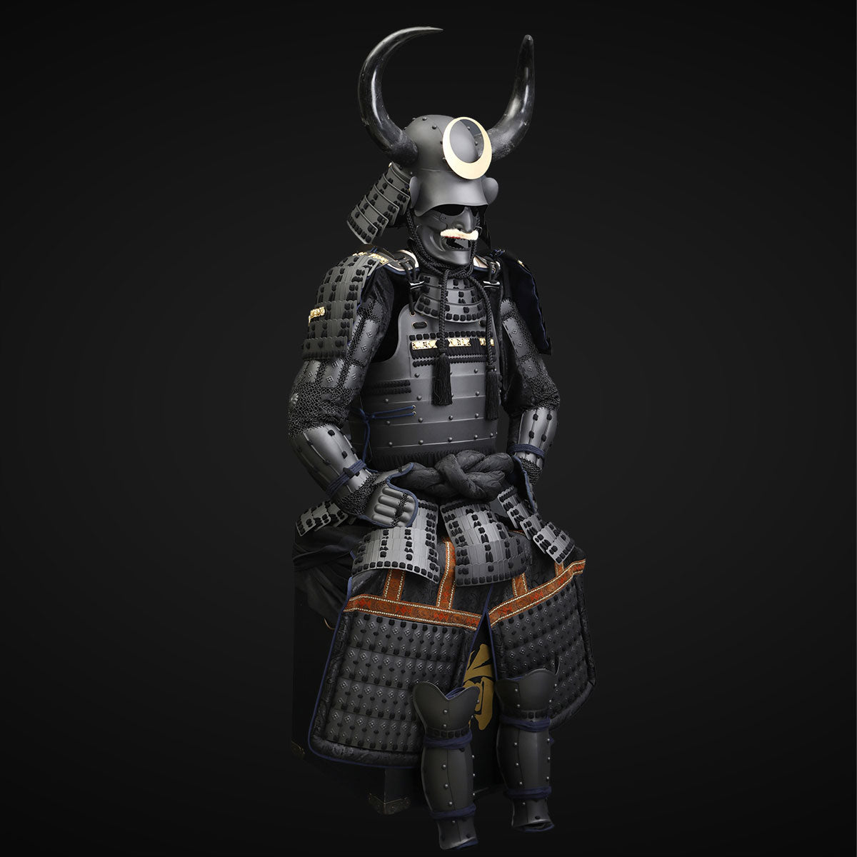 Handmade Black Samurai Armor with Bull Antlers Life Size Yoroi,Japanes ...