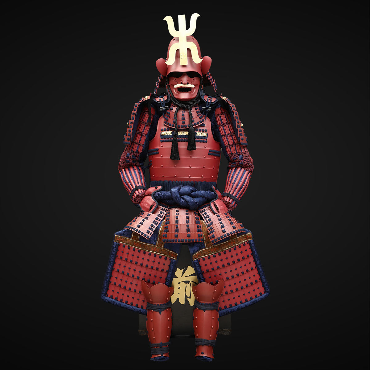 Handmade Tokugawa Clan Black & Blue Samurai Armor with Kuro Kuwagata H ...