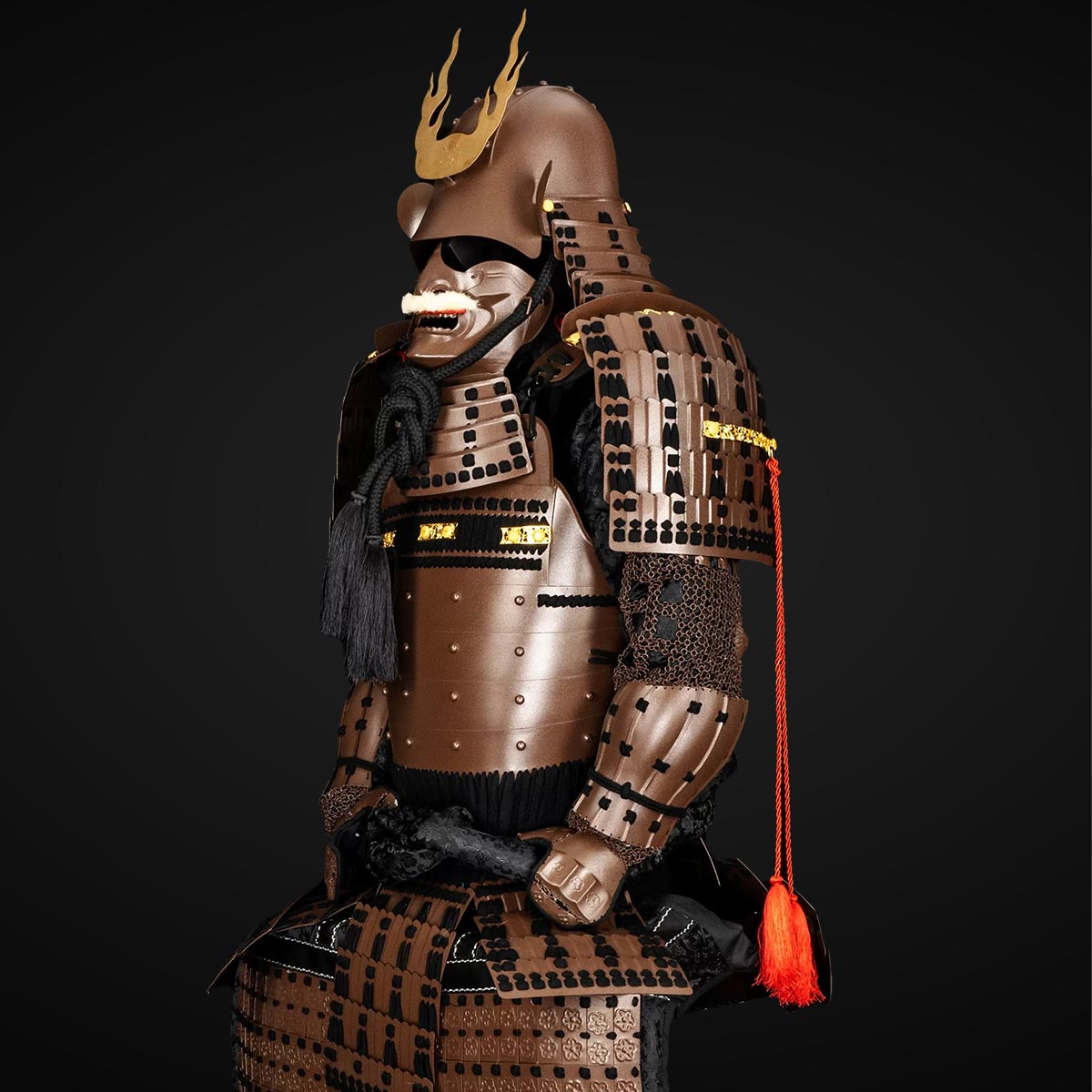 Handmade Life-Size Tokugawa Clan Samurai Armor – Brown Yoroi | COOLKATANA