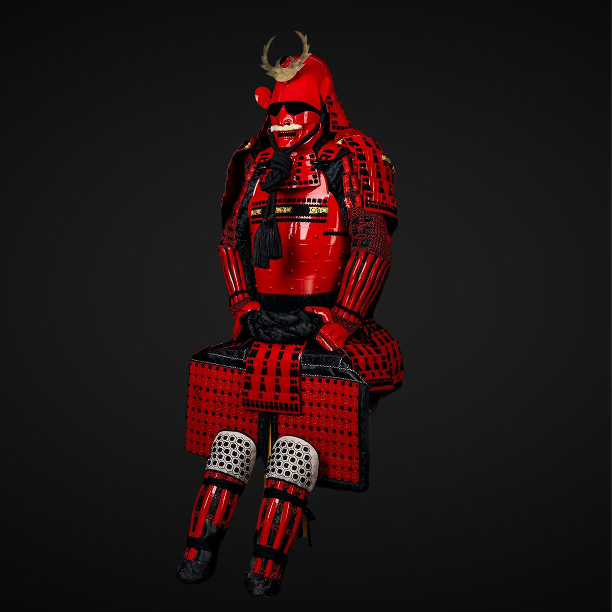 Handmade Tokugawa Clan Red Samurai Armor, Full-Size Yoroi, Japanese Wa ...