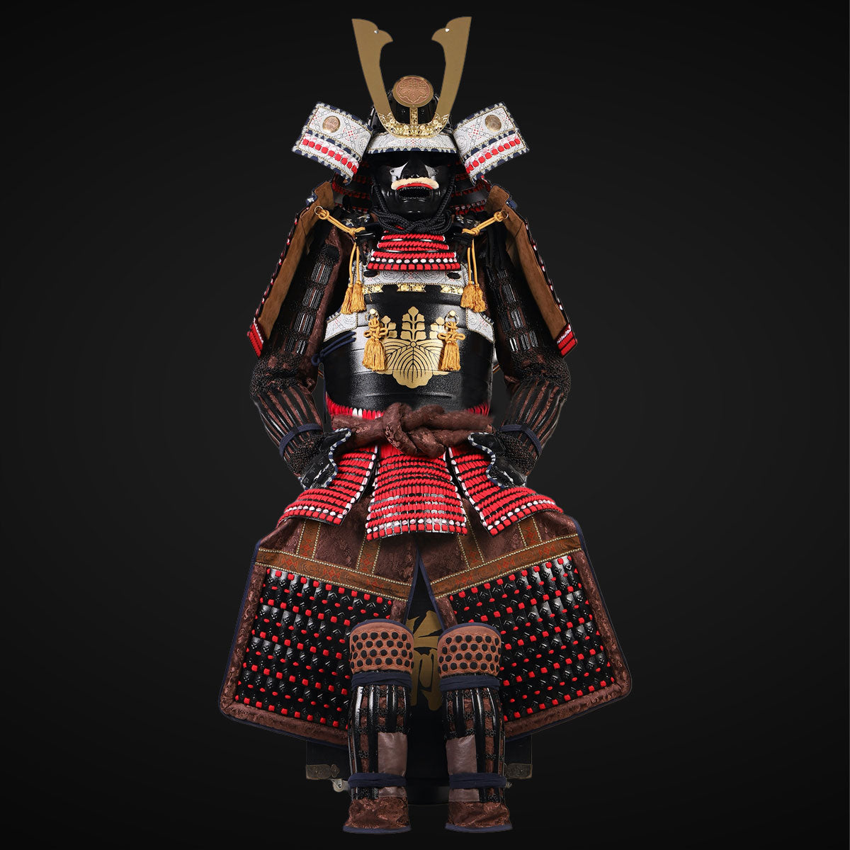 Handmade Life Size Yoroi,Takeda Clan Red Samurai Armor with Kuro Kuwag ...