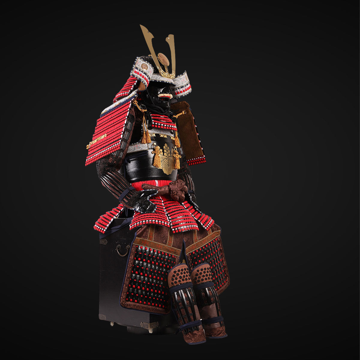 Handmade Life Size Yoroi,Takeda Clan Red Samurai Armor with Kuro Kuwag ...