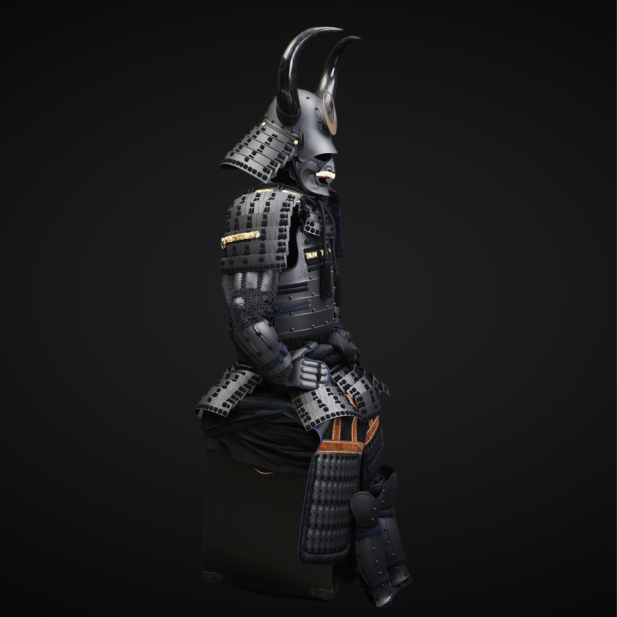 Handmade Black Samurai Armor with Bull Antlers Life Size Yoroi,Japanes ...