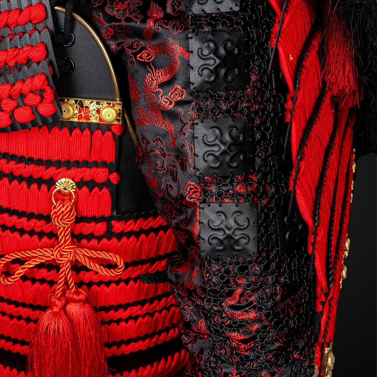 Handmade Kachi Red & Black Oda Clan Samurai Armor, Life Size Yoroi ...