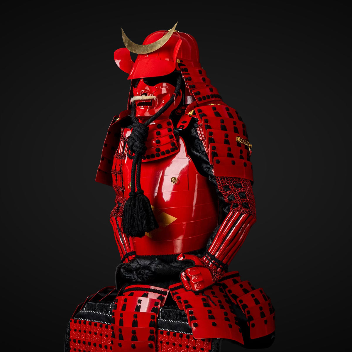 Handmade Red Masamune Date Japanese Samurai Armor,Life-Size Yoroi with ...