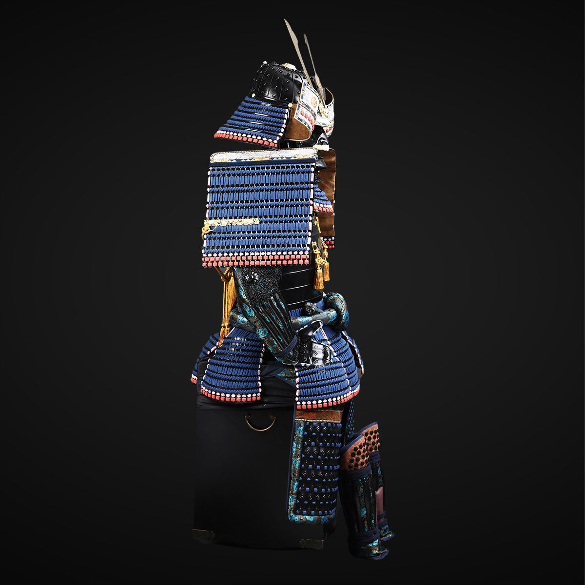 Handmade Life Size Yoroi Oda Clan Black,Blue Samurai Armor with Kuro K ...