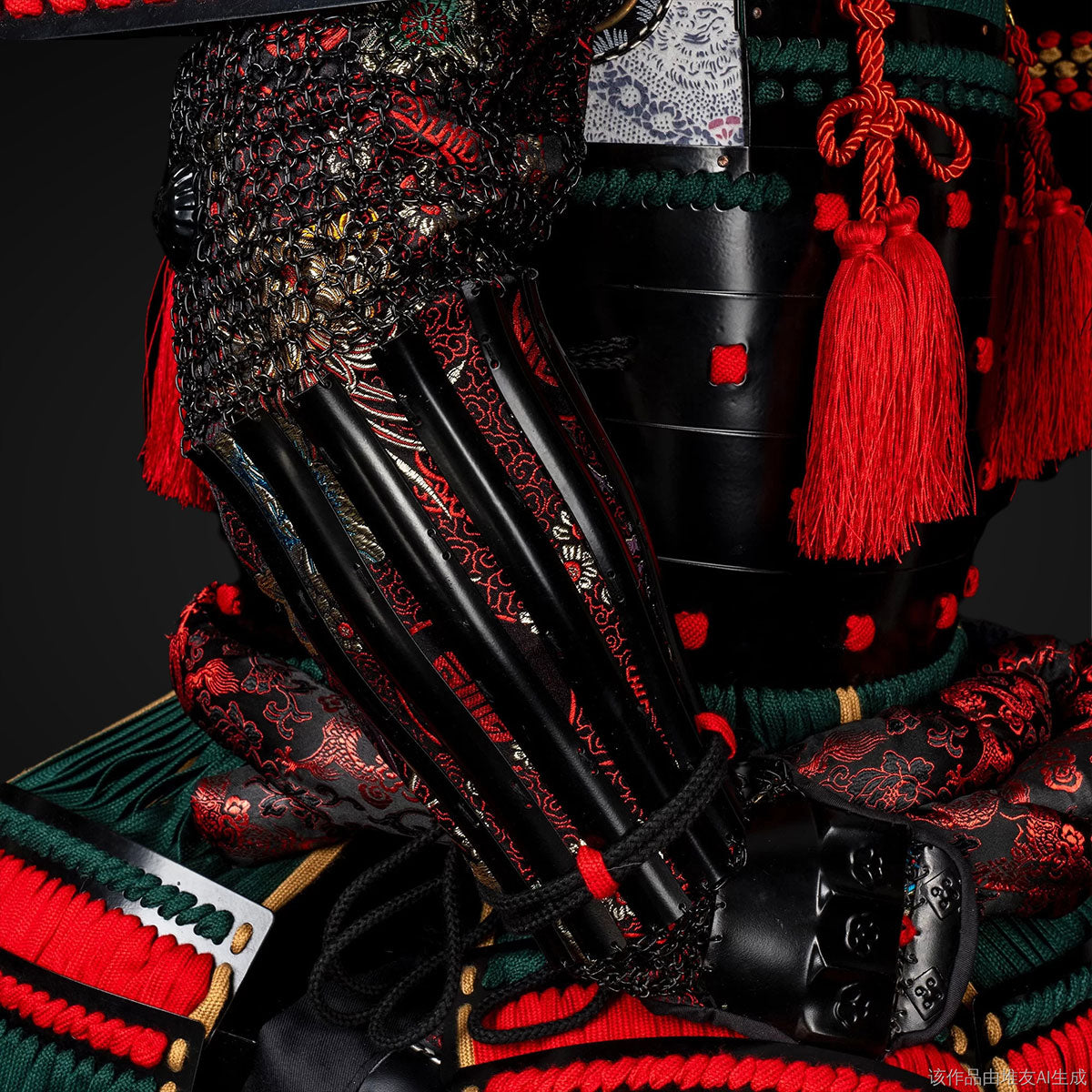 Handmade Oda Clan Red & Black Samurai Armor, Life-Size Yoroi with Helm ...