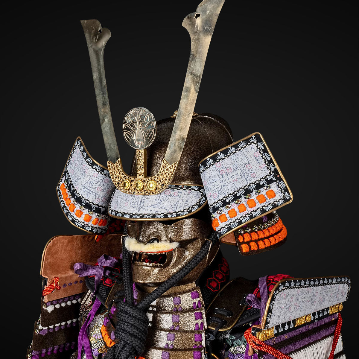 Handmade Life-Size Yoroi,Oda Clan Kachi Brown & Purple Samurai Armor ...