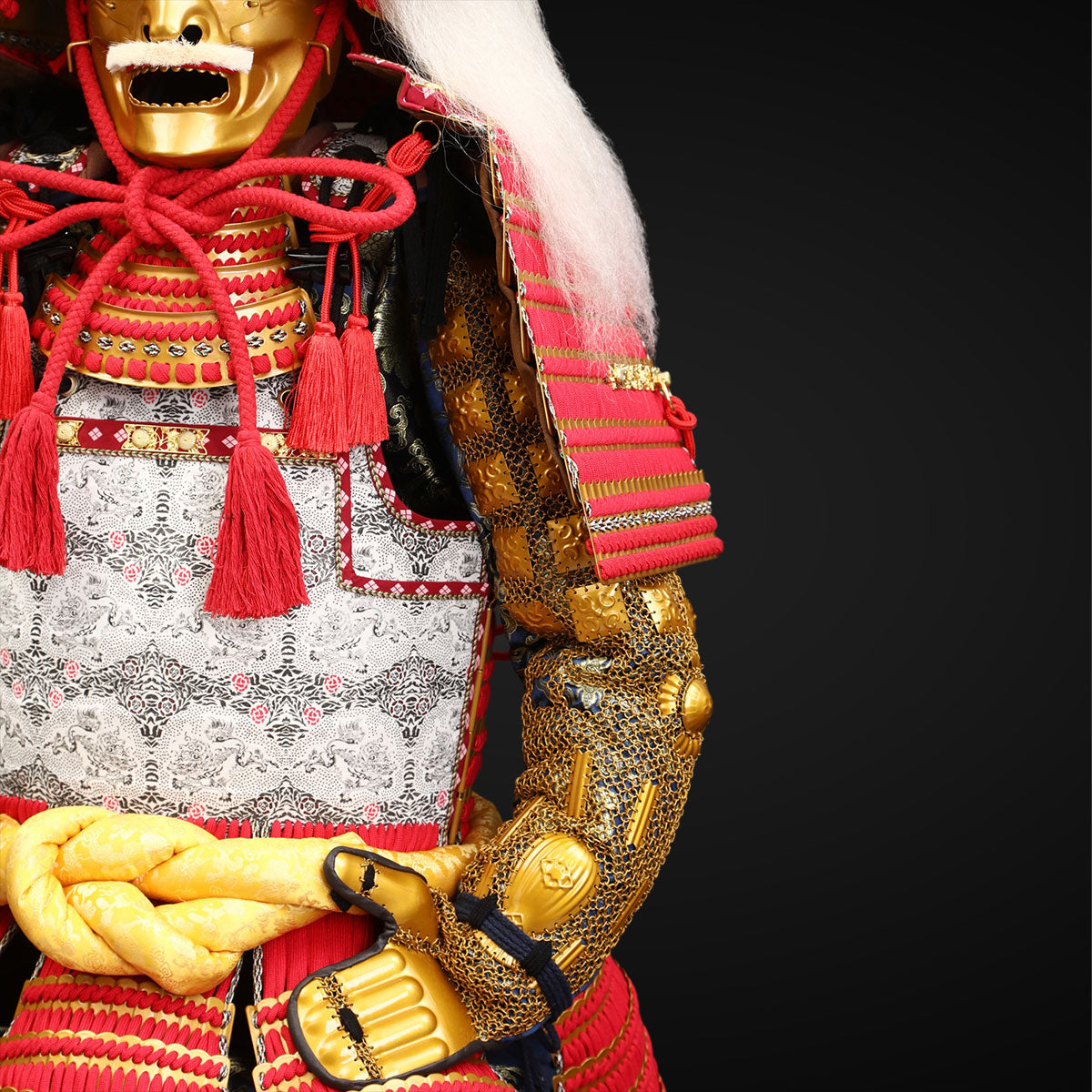 Handmade Life Size Yoroi,Golden Takeda Clan Samurai Armor with White Y ...