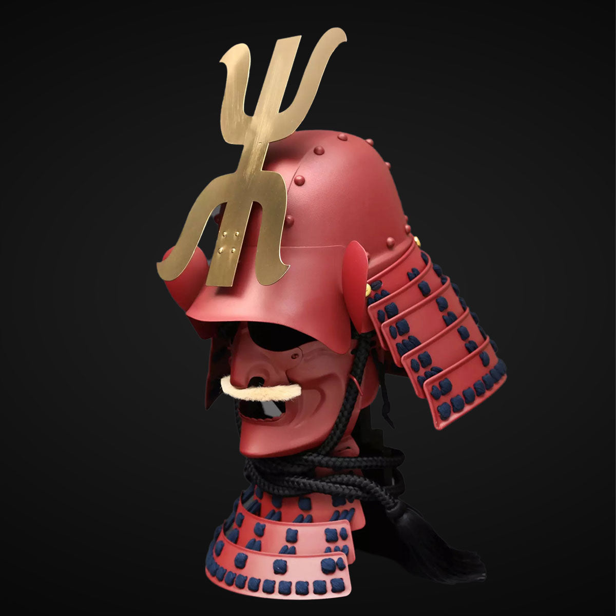 Handmade Tokugawa Clan Black & Blue Samurai Armor with Kuro Kuwagata H ...