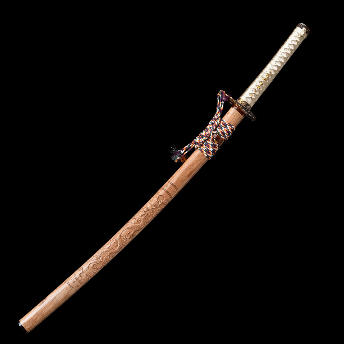 Dragon Scales T10 Forged Katana with Genuine Ray Skin & Gold-Silver ...