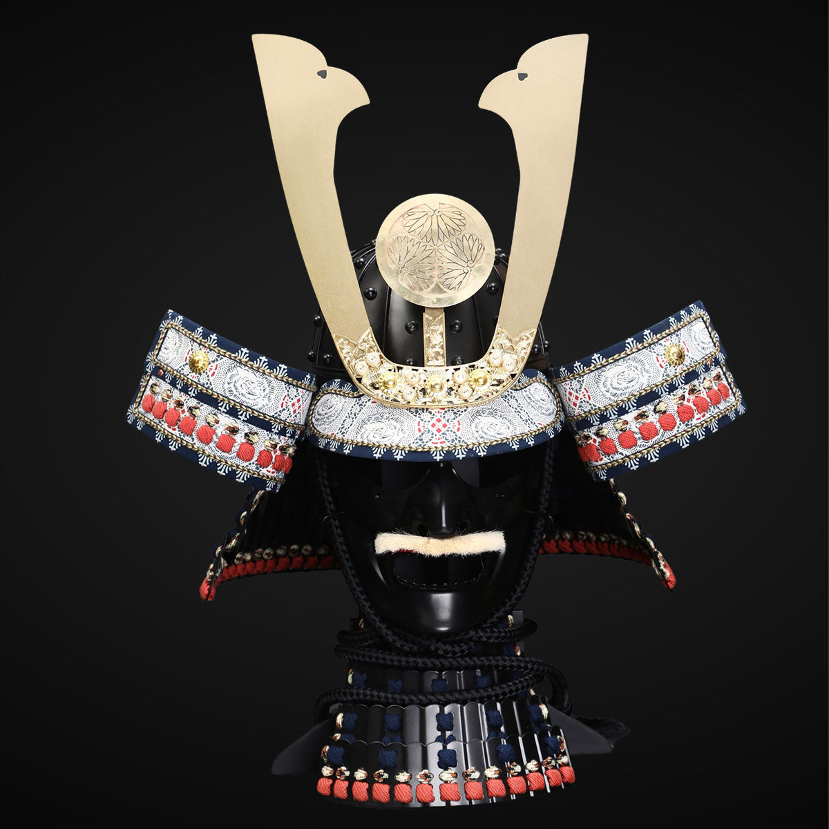 Handmade Tokugawa Clan Black,Blue Samurai Armor with Kuro Kuwagata Kab ...