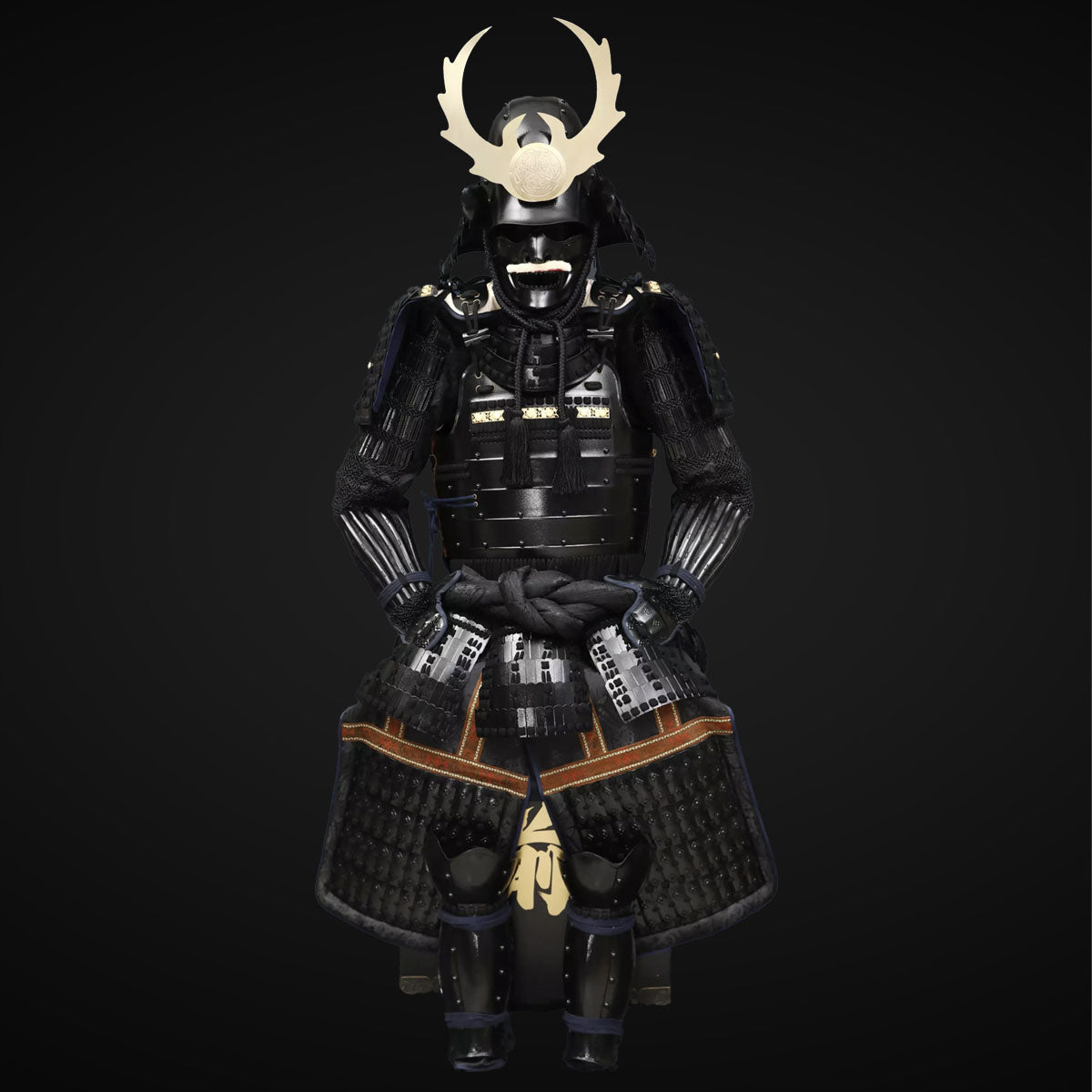 Handmade Life Size Yoroi,Tokugawa Clan Black Samurai Armor Set with He ...