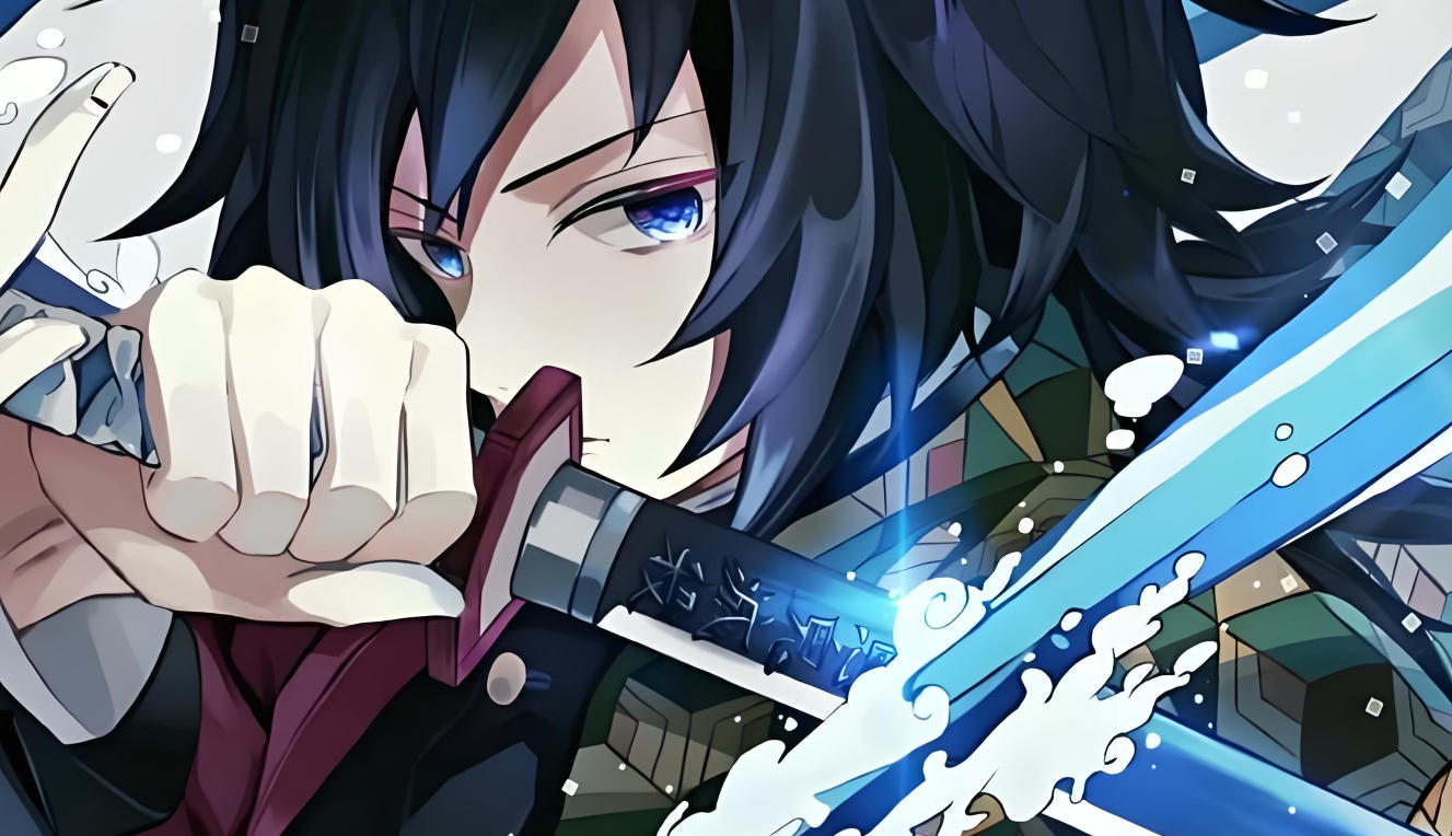Anime Demon Slayer Tomioka Giyuu Nichirin Sword T10 Steel Battle Ready ...