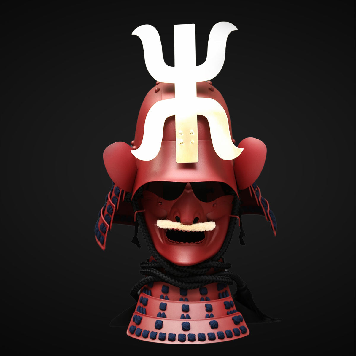 Handmade Tokugawa Clan Black & Blue Samurai Armor with Kuro Kuwagata H ...