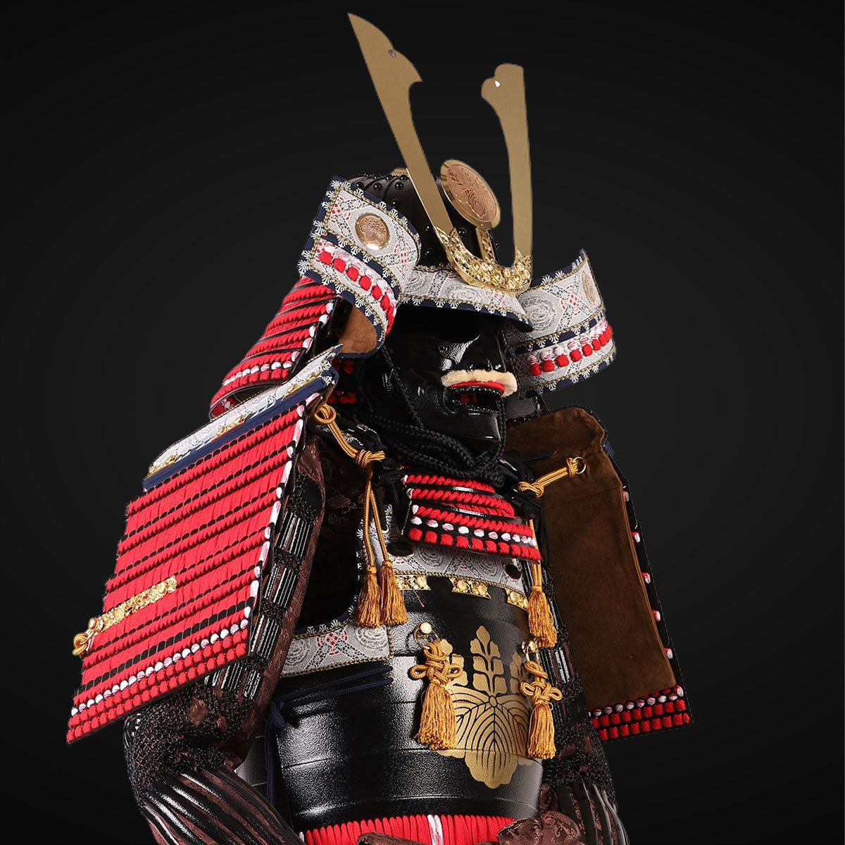 Handmade Life Size Yoroi,Takeda Clan Red Samurai Armor with Kuro Kuwag ...