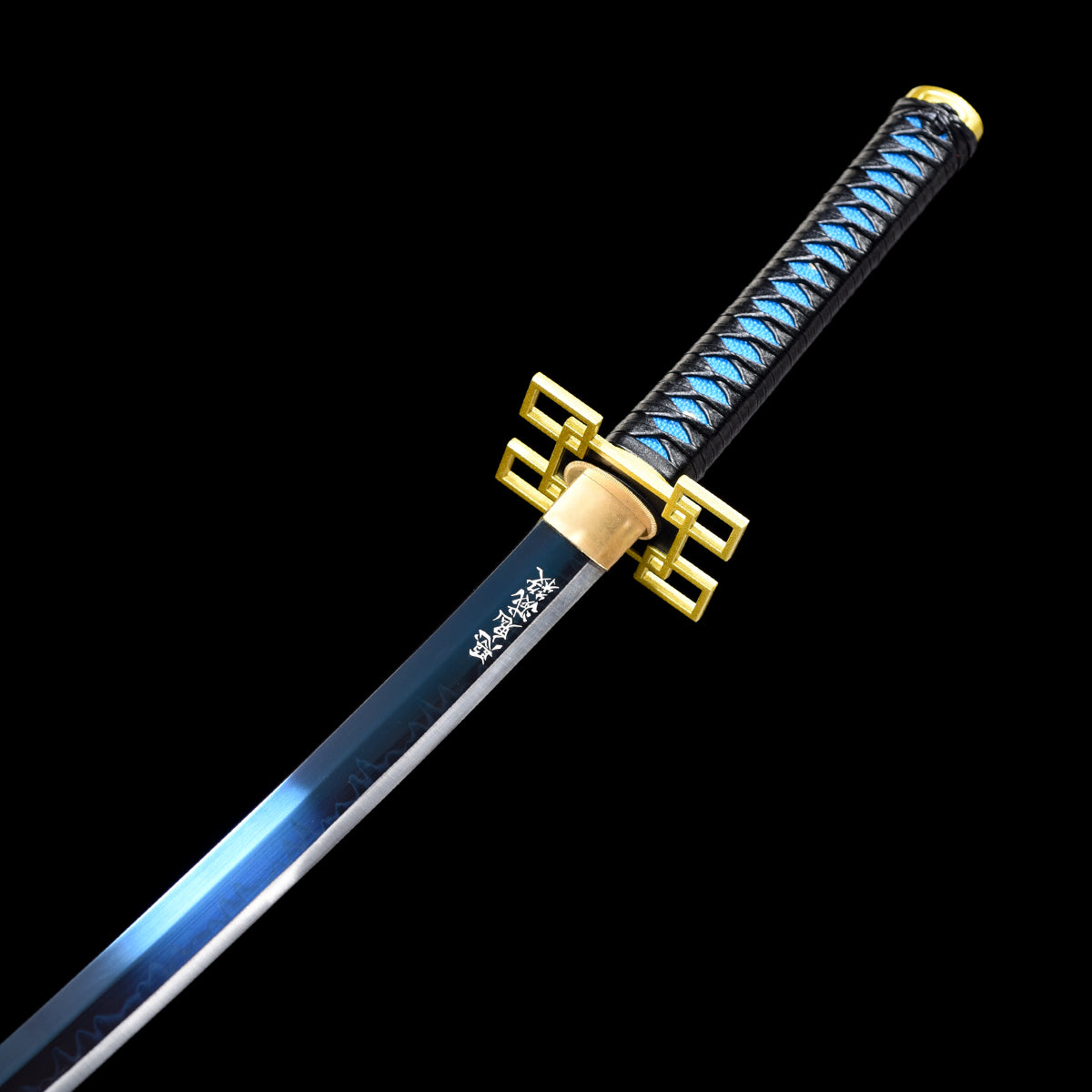 T10 Steel Black Demon Slayer Muichiro Baby Bule Katana Sword Clay ...
