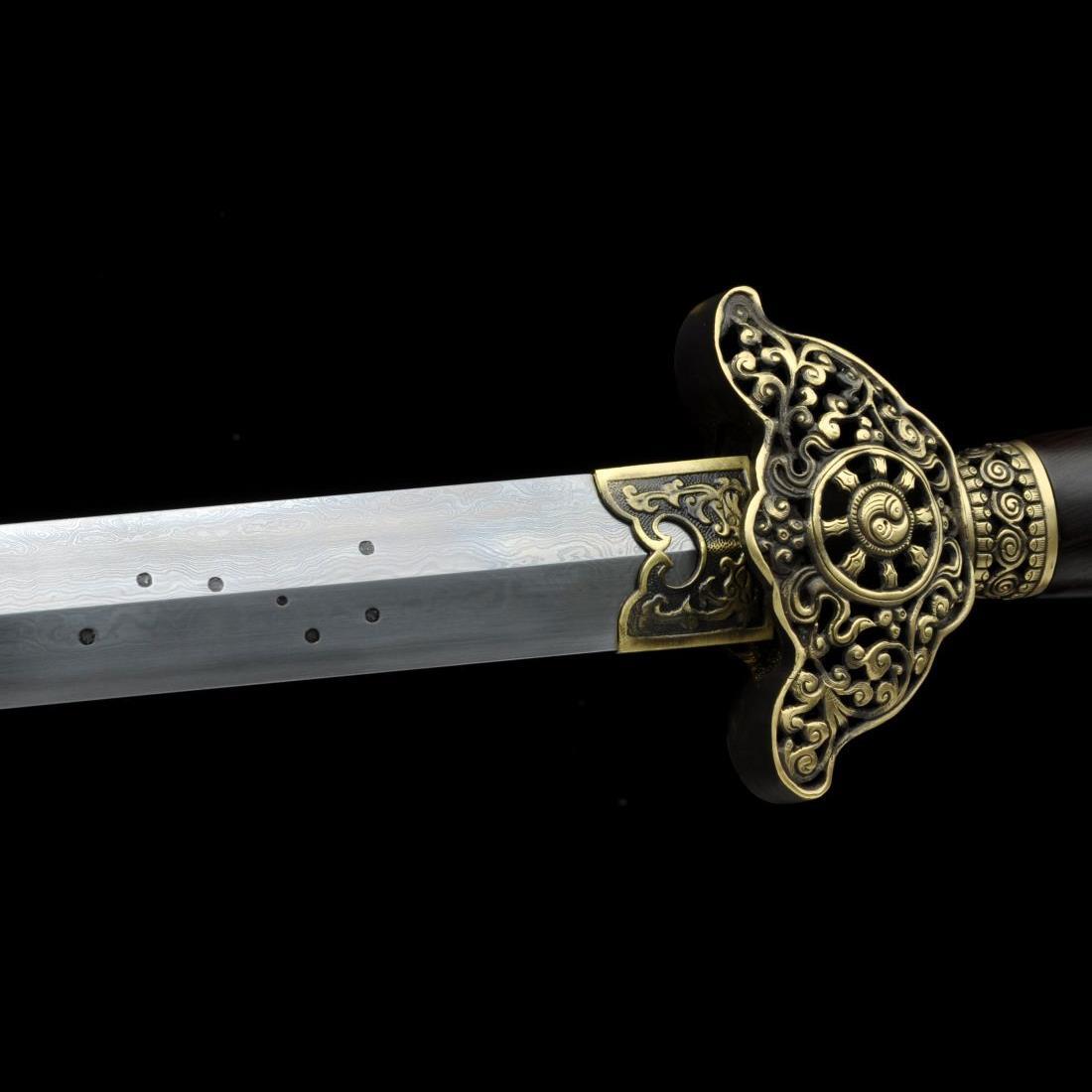 Handmade Chinese Sword Yin Yang Eight Immortals Jian Folding Steel Ebo ...