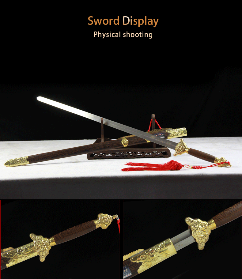Chinese Sword Dragon Head Tai Chi Jian Stainless Steel Martial Arts Sw ...