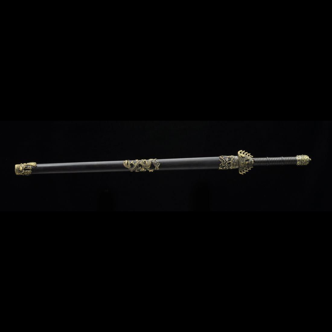 Handmade Chinese Sword Fire Dragon Sword Folded steel Blade Finely Pol ...