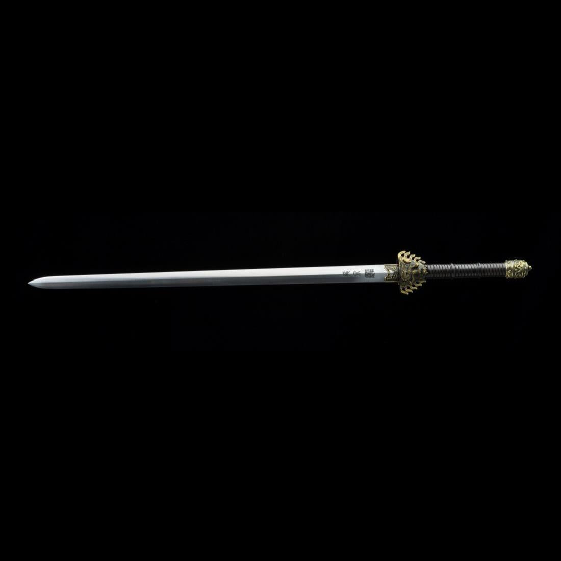Handmade Chinese Sword Fire Dragon Sword Folded steel Blade Finely Pol ...